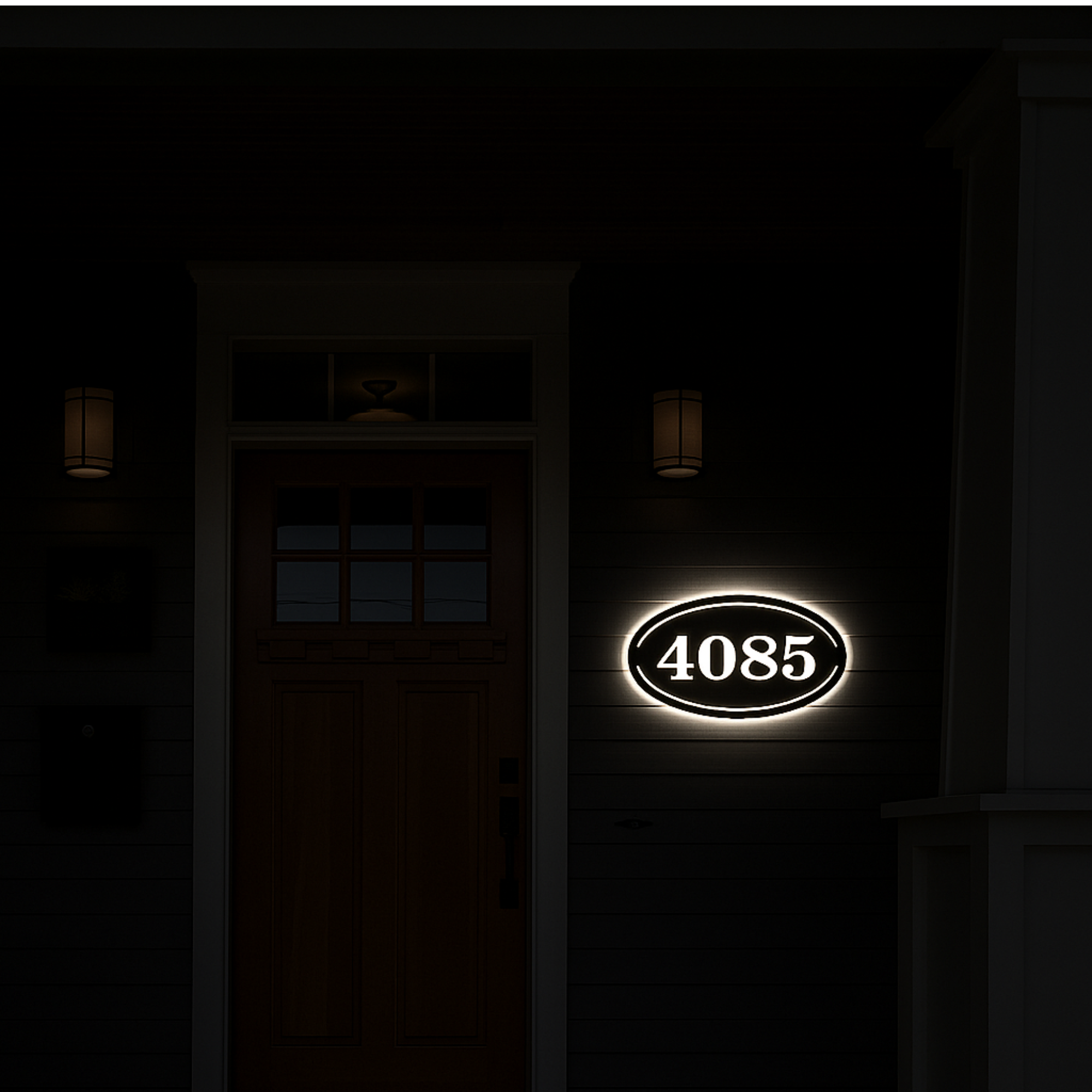Solar Backlit Metal Address Sign / LED metal house numbers / House Num ...
