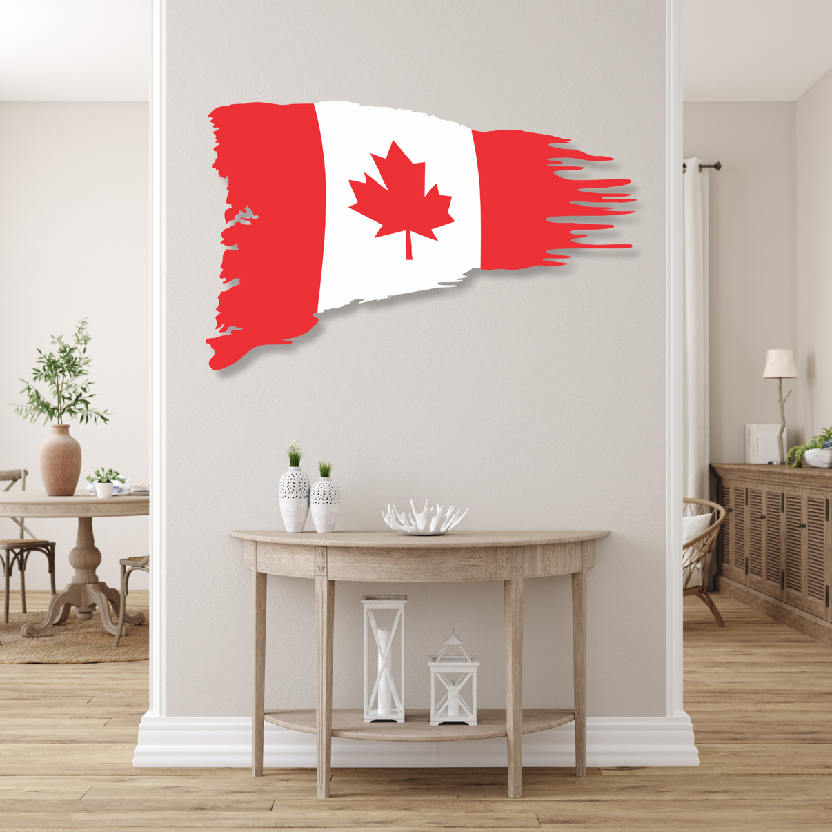 Canadian Tattered Flag Metal Wall Art | Dual Toned Canadian Metal Sign ...