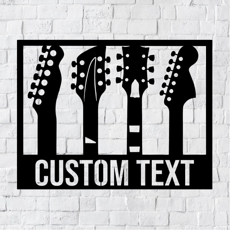 Personalized Guitar LED Metal Art Sign / Light up Guitar Metal Sign ...