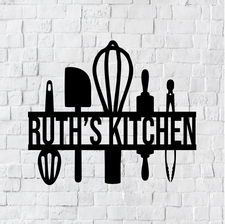 Personalized Kitchen LED Metal Art Sign / Light up Kitchen Metal Sign ...